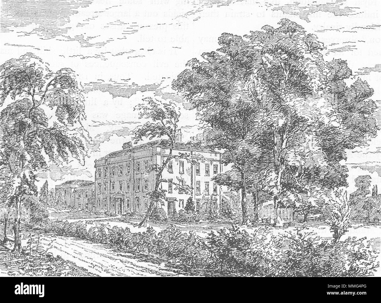 CHEAM. Cheam School 1888 old antique vintage print picture Stock Photo ...