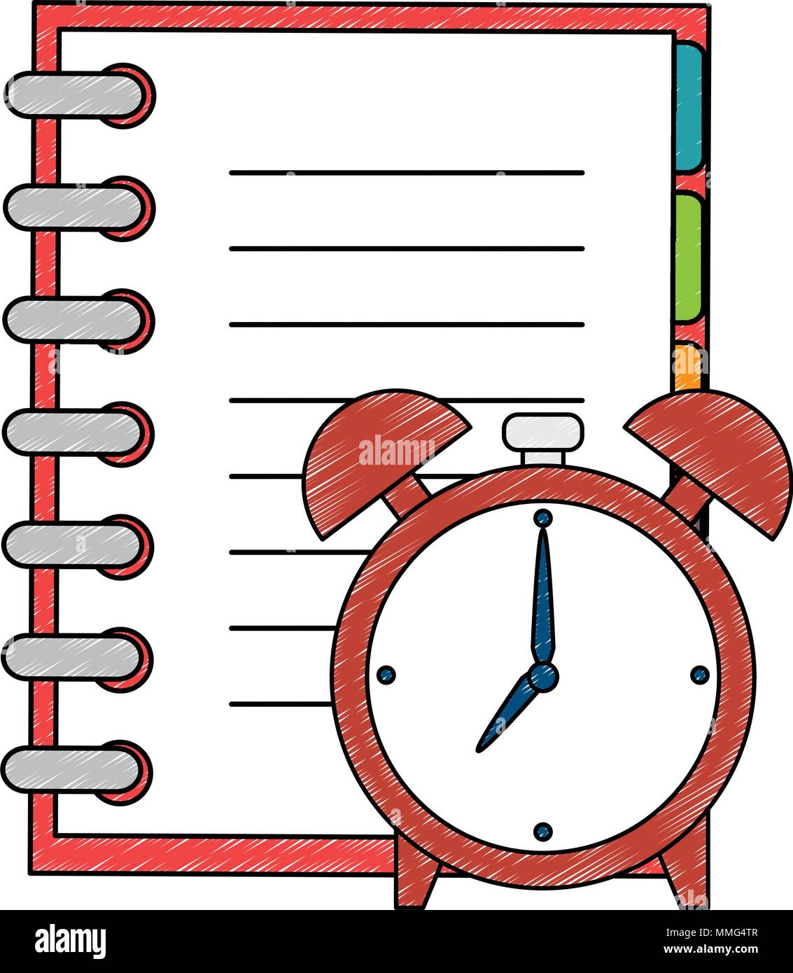 Alarm clock notepad on Stock Vector Images - Alamy