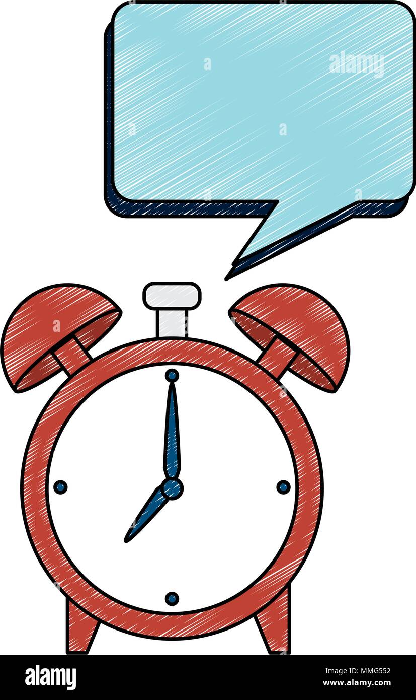alarm clock time with speech bubble Stock Vector Image & Art - Alamy