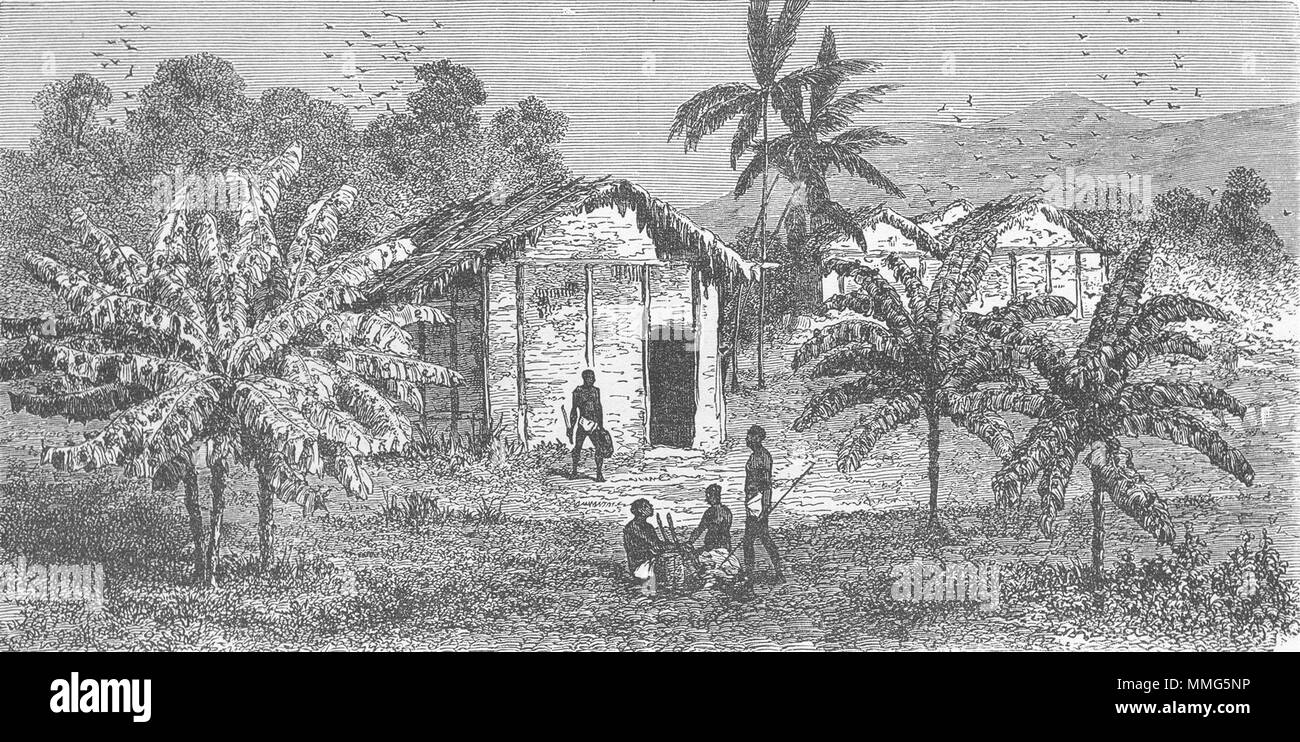 GABON. Fetiche Banana Trees 1880 old antique vintage print picture ...