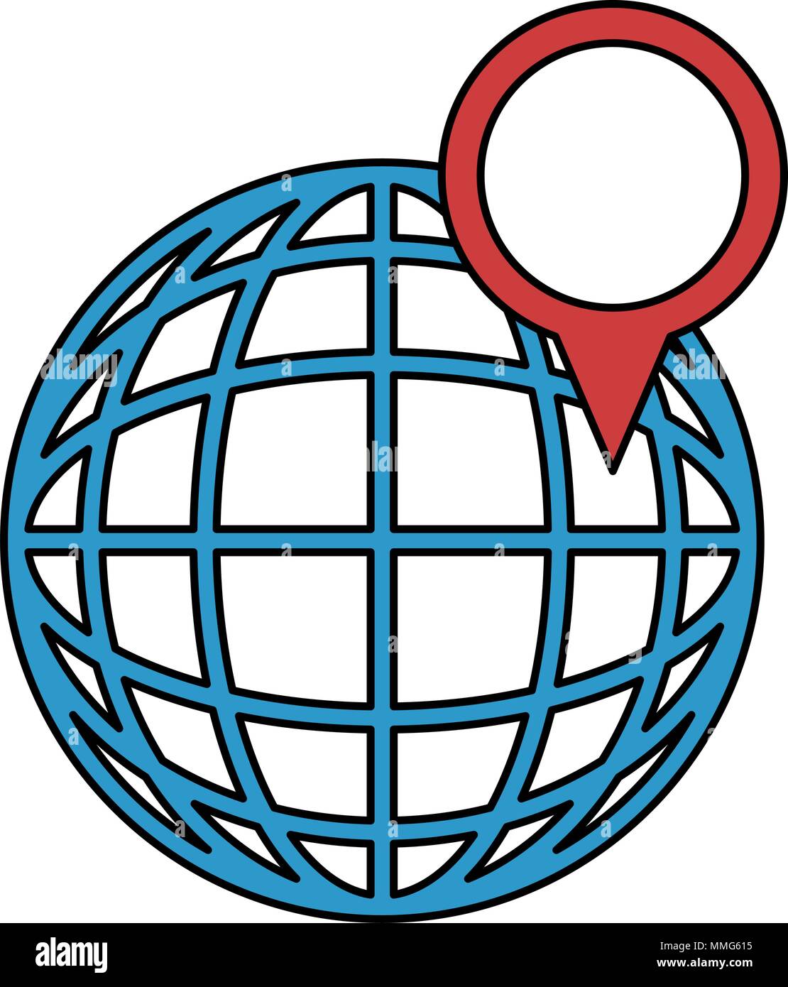 sphere planet with pin location Stock Vector Image & Art - Alamy