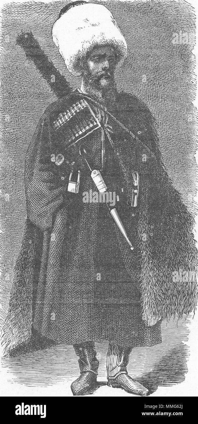 UKRAINE. Caucasus. Cossack 1880 old antique vintage print picture Stock ...