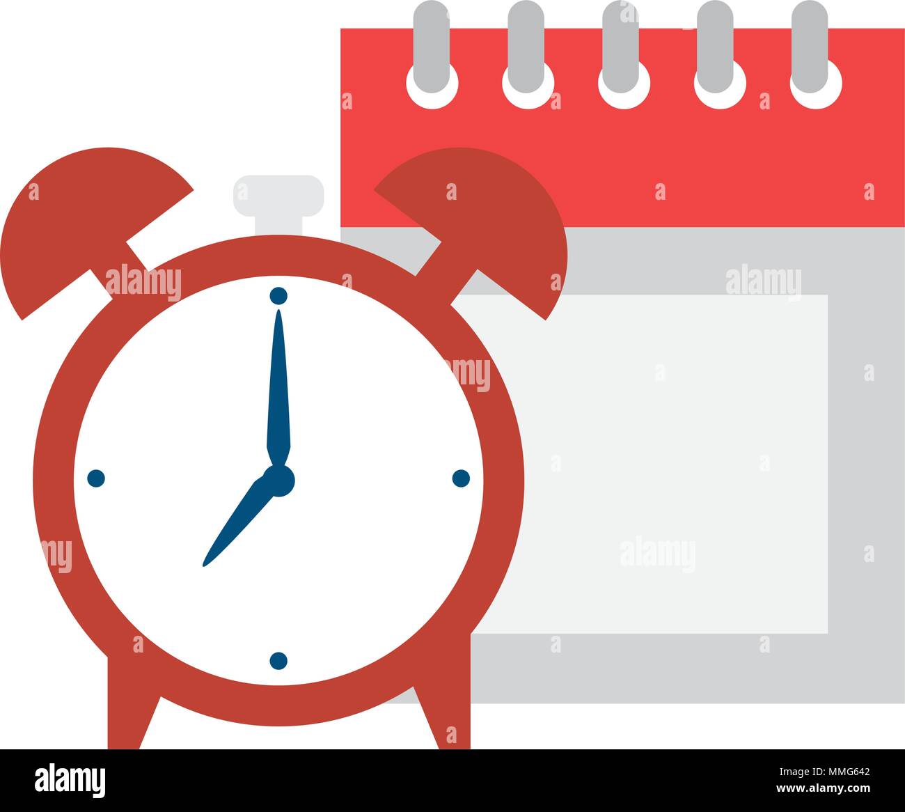 calendar reminder with alarm clock Stock Vector Image & Art - Alamy