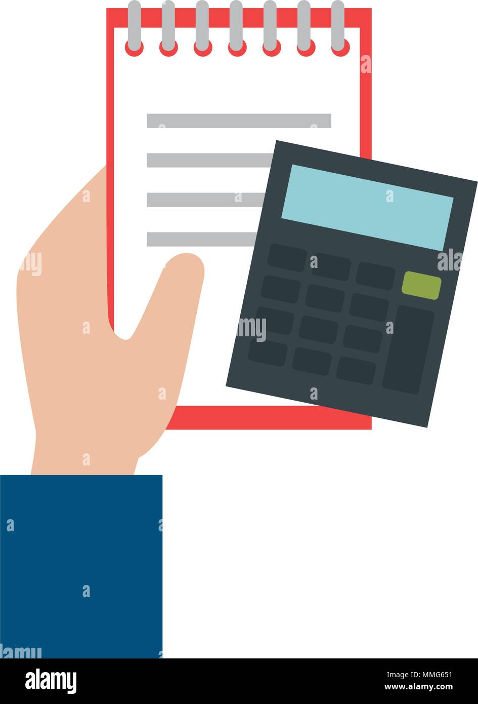 Accountant using calculator Stock Vector Images - Alamy