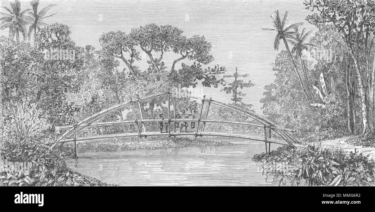 LANDSCAPES. Borneo. River 1880 old antique vintage print picture Stock ...