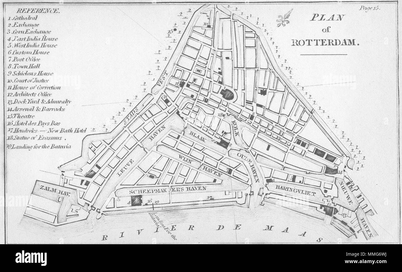 Map of rotterdam Black and White Stock Photos & Images - Alamy