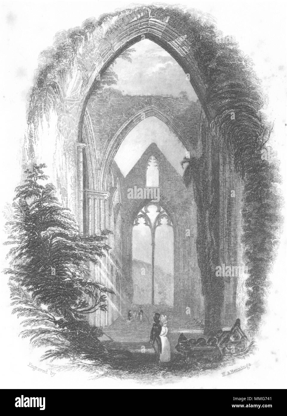 WALES. Tintern Abbey. DUGDALE c1840 old antique vintage print picture ...