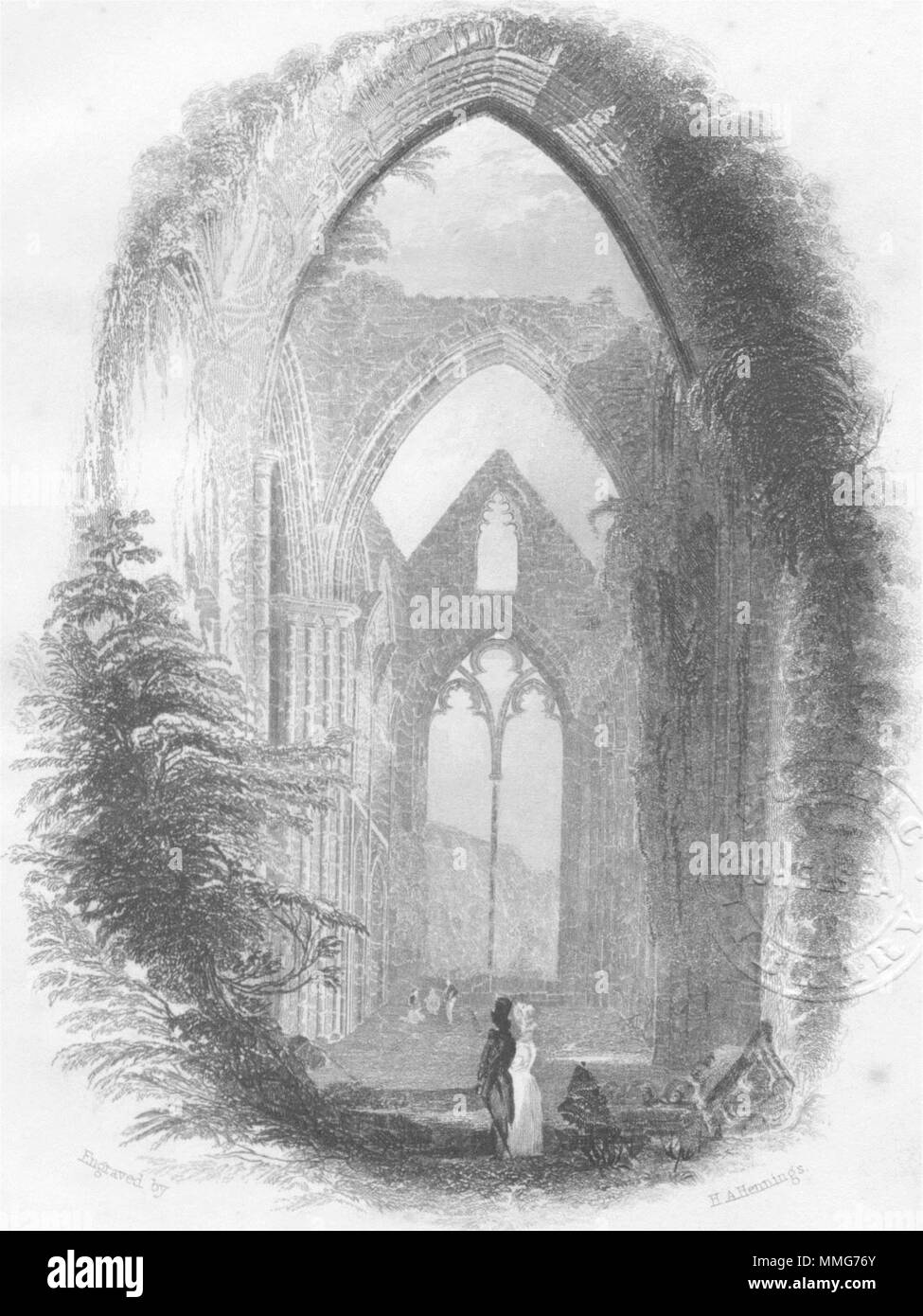 Old tintern abbey Black and White Stock Photos & Images - Alamy