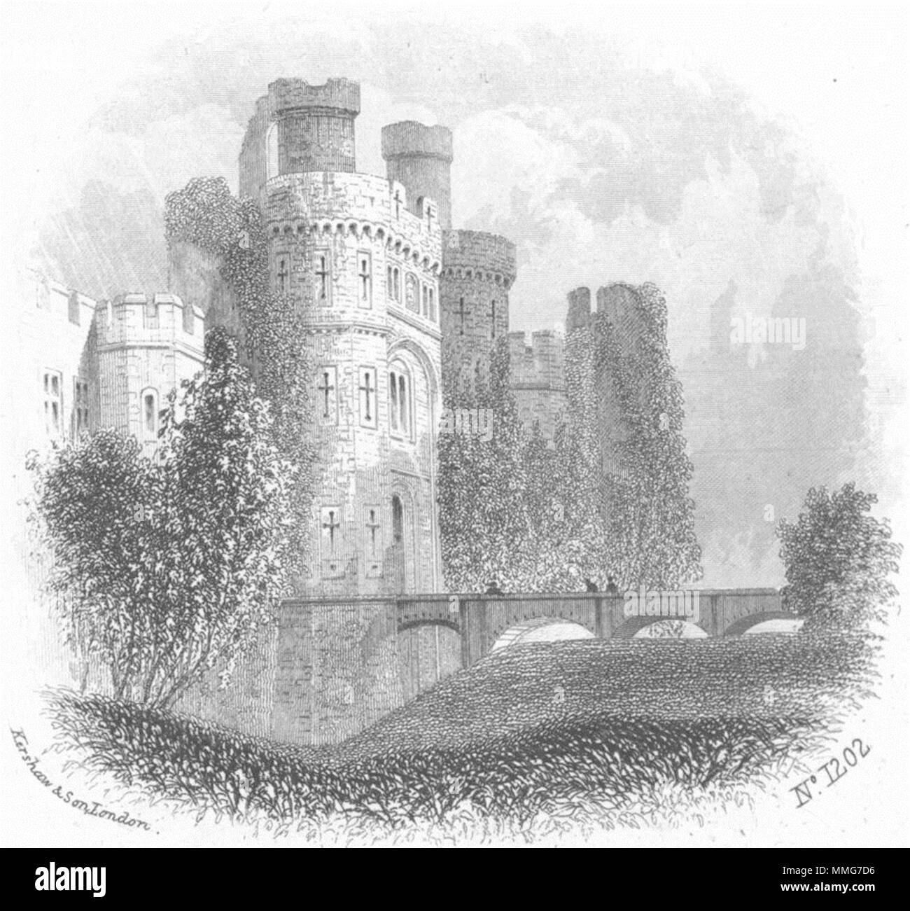 SUSSEX. Hurstmonceaux Castle, Roger de Fiennes 1860 old antique print ...