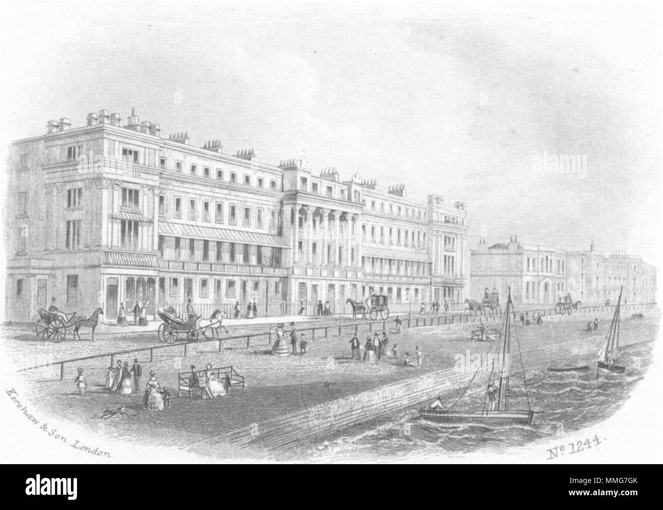 SUSSEX. Verulam place, St Leonards-on-Sea 1860 old antique print ...