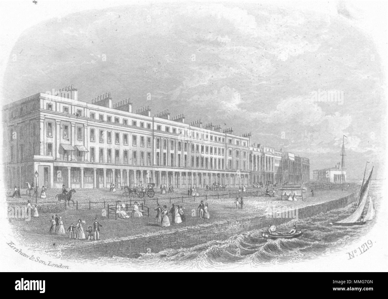 SUSSEX. Marina, St Leonards-on-Sea form library 1860 old antique print ...