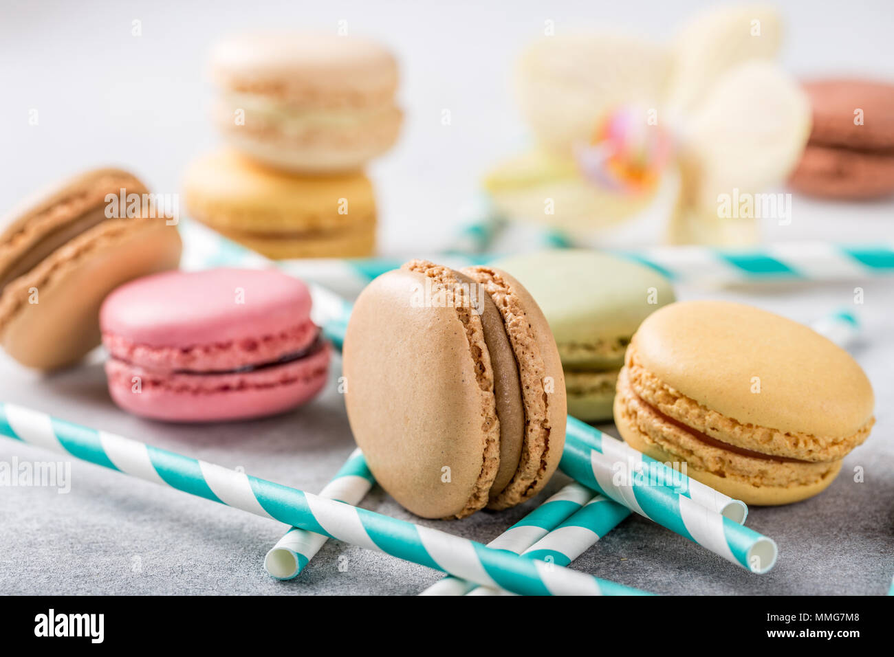 French assorted macarons Stock Photo - Alamy