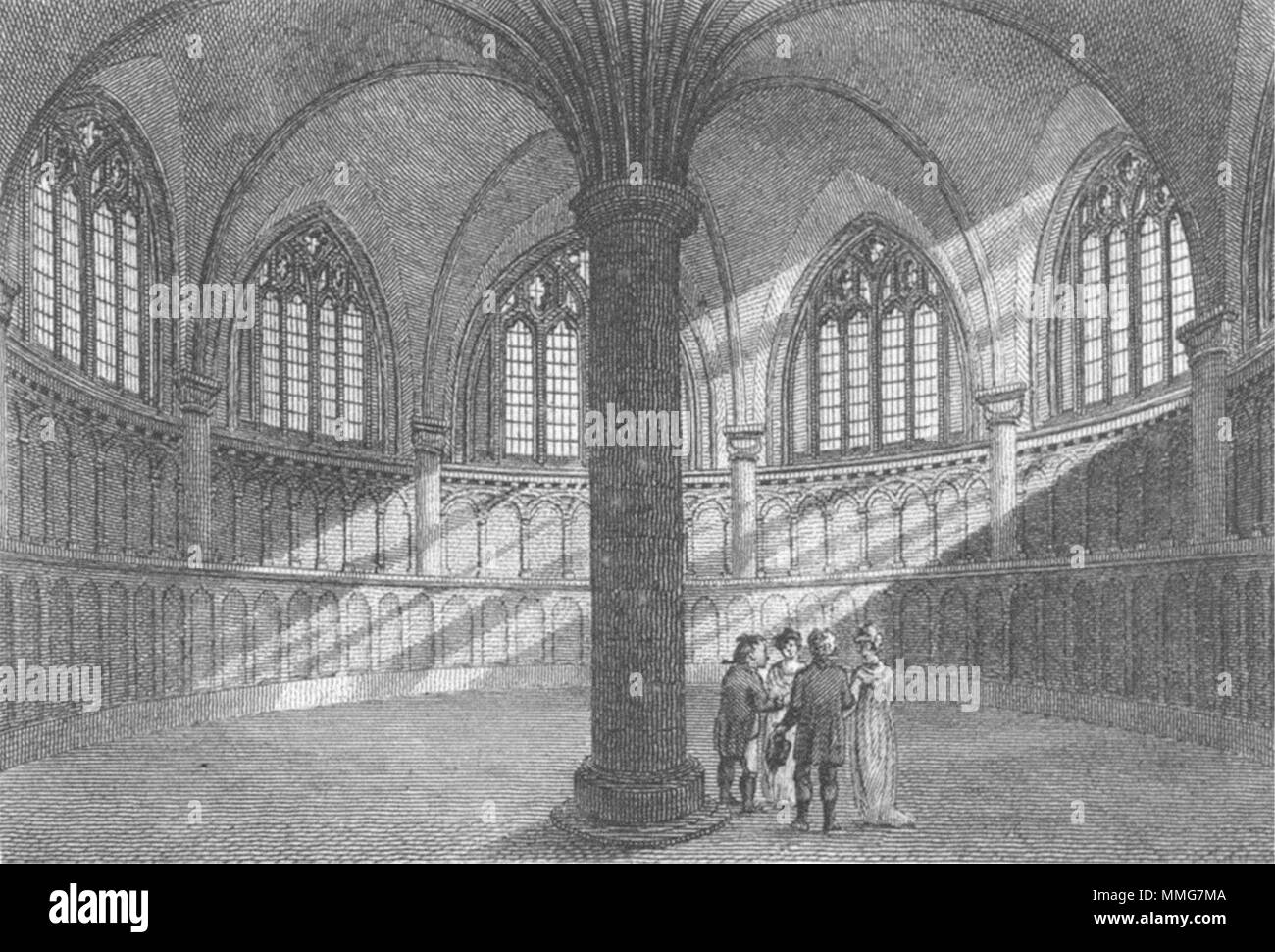 WORCS. Chapter House, Worcester Cathedral 1807 old antique print ...