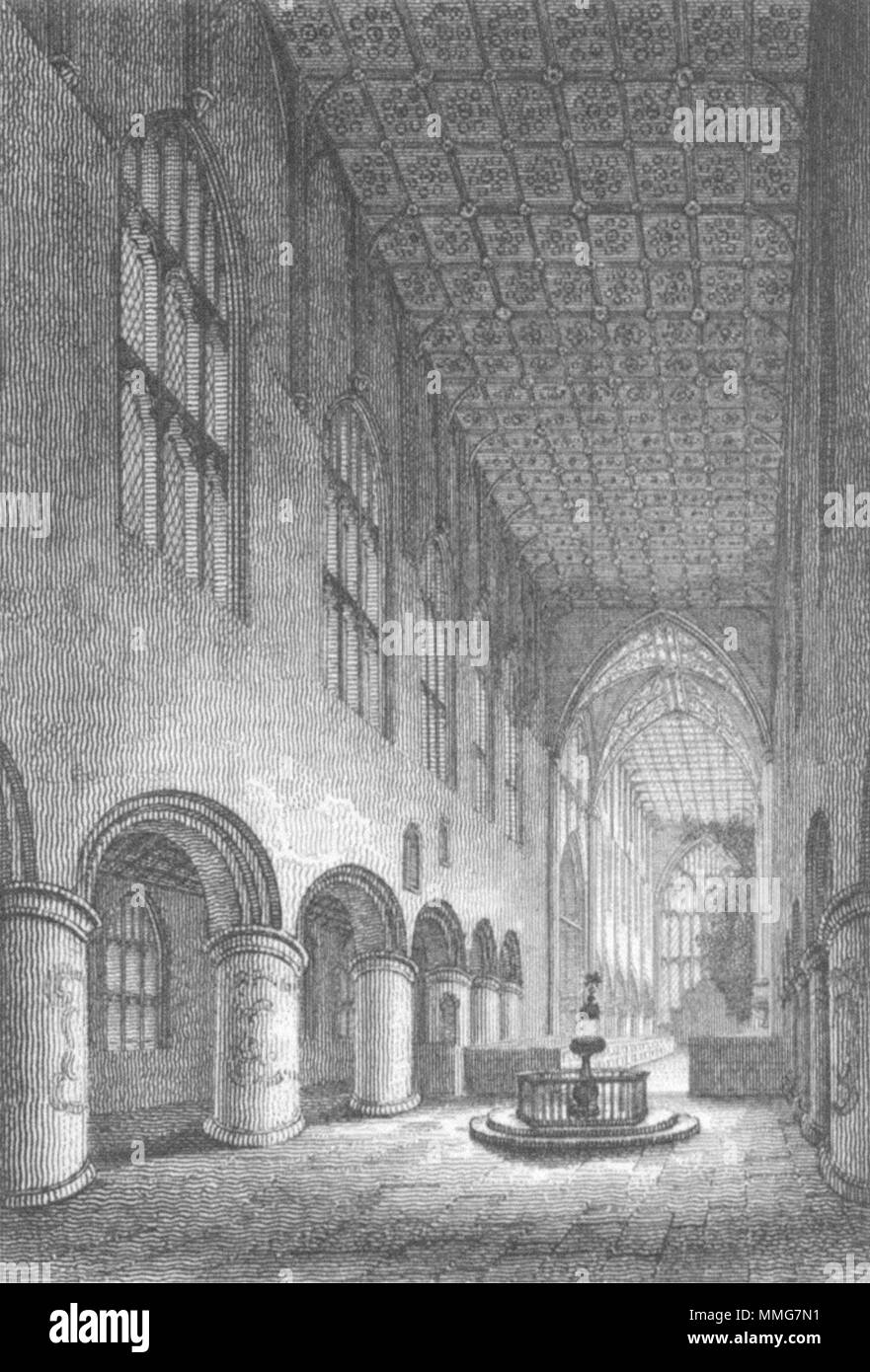 WORCS. Malvern Abbey, Worcestershire 1807 old antique vintage print ...