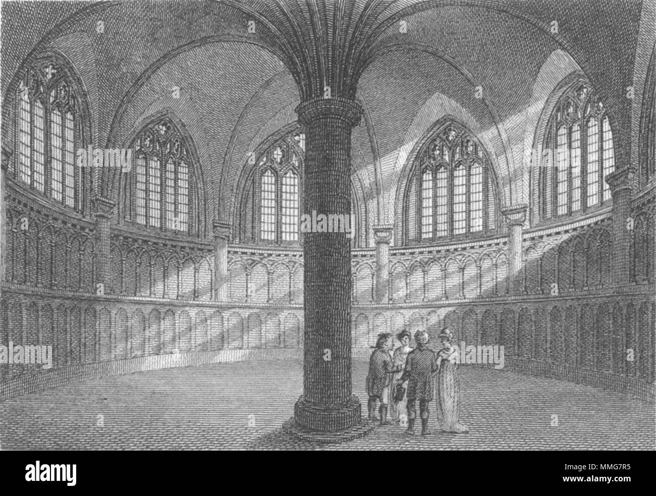 WORCS. Chapter House, Worcester Cathedral 1807 old antique print ...