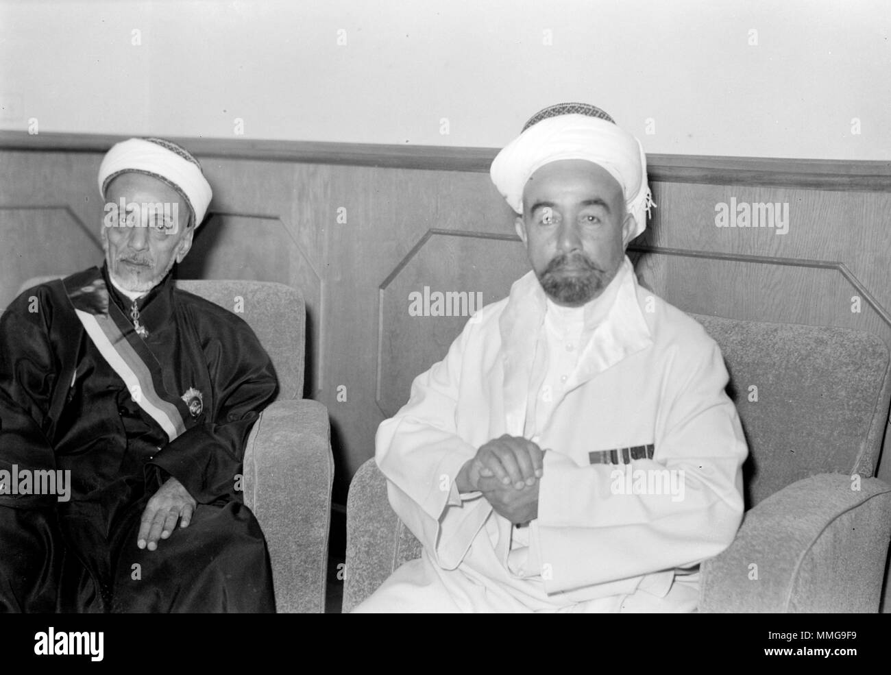 His Highness the Emir Abdullah, right and Sheikh Abdullah Siraf a Hafai ...