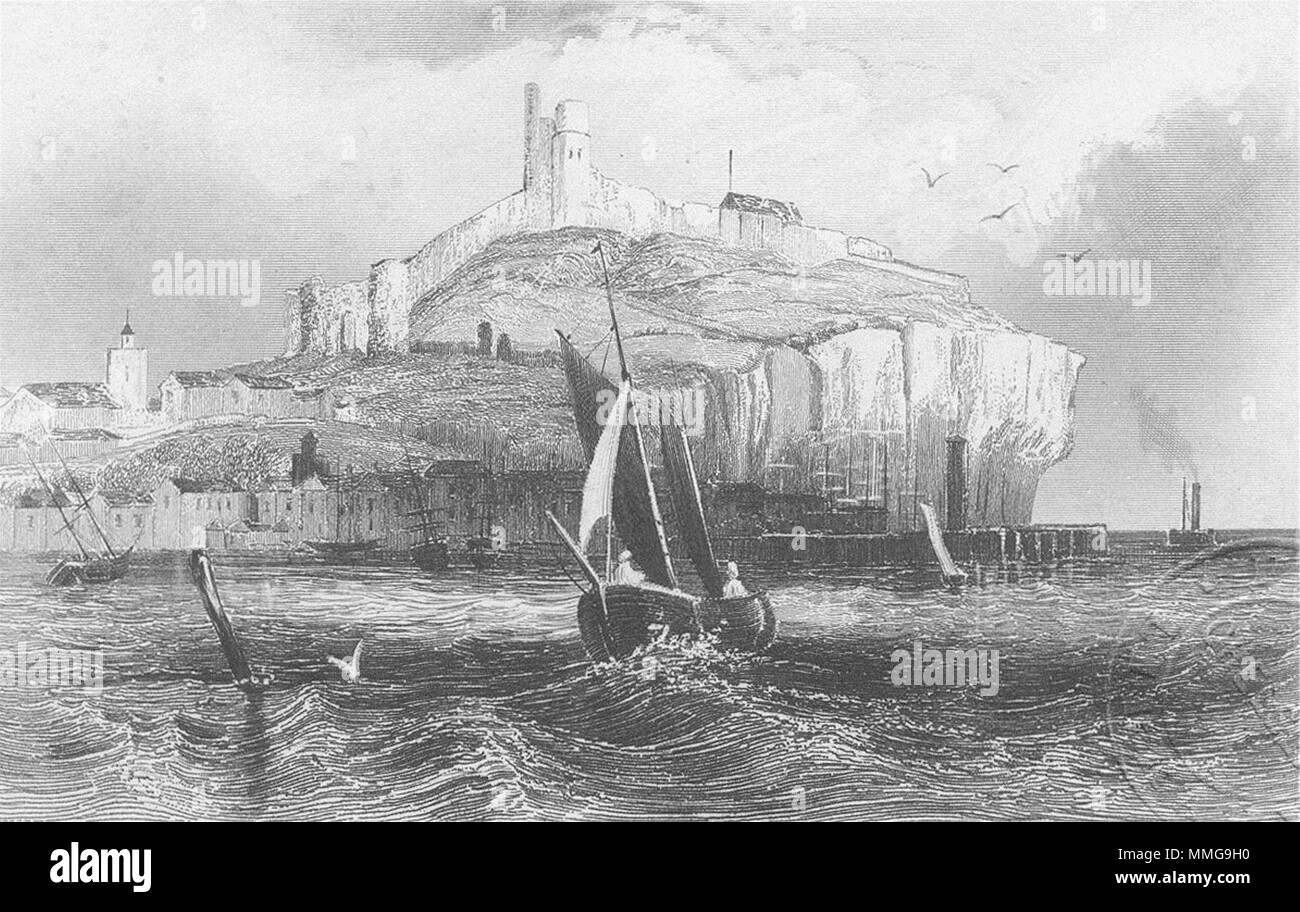 YORKS. Scarborough Castle. DUGDALE c1840 old antique vintage print ...