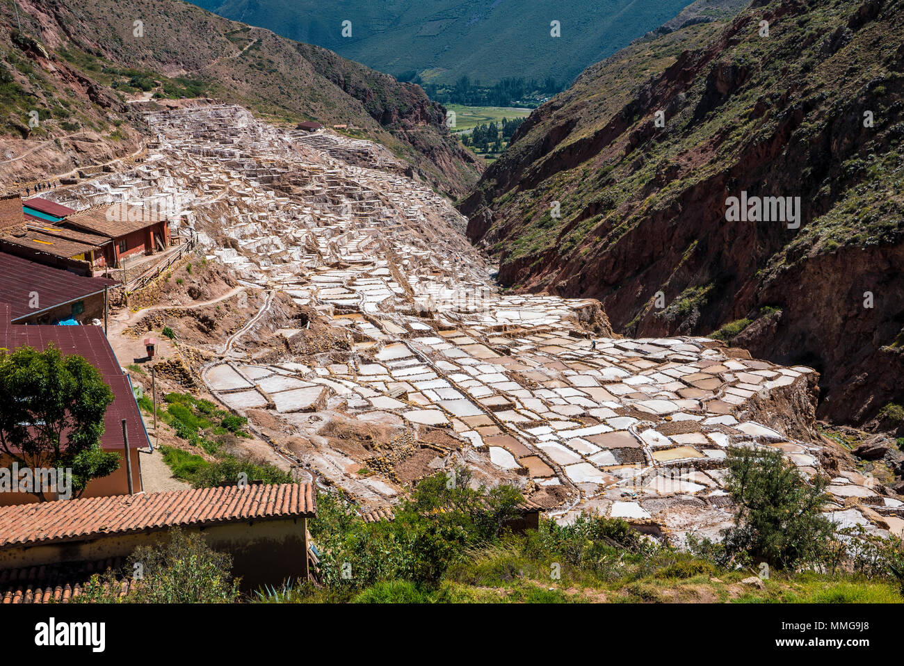 The salt mine of Peru Maras close to Cusco Stock Photo - Alamy