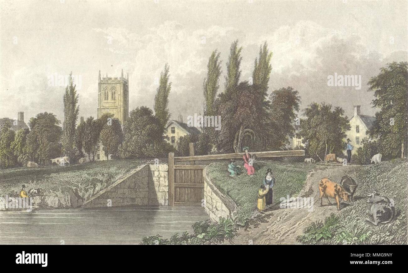 WILTS. Calne, canal. Westall c1833 old antique vintage print picture ...