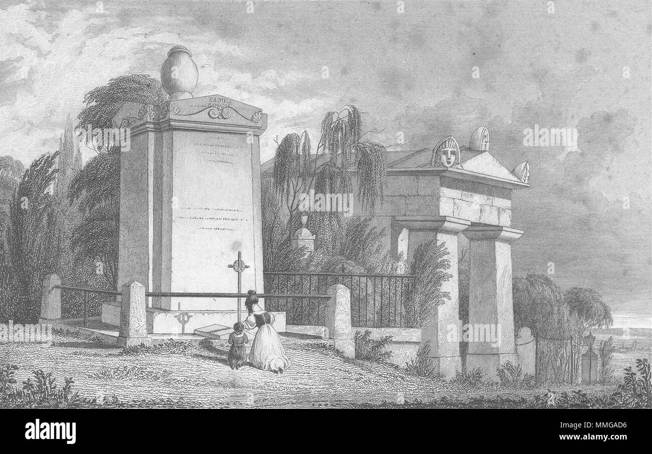 PERE LACHAISE. Monument Famille Bouchie. Family 1828 old antique print ...