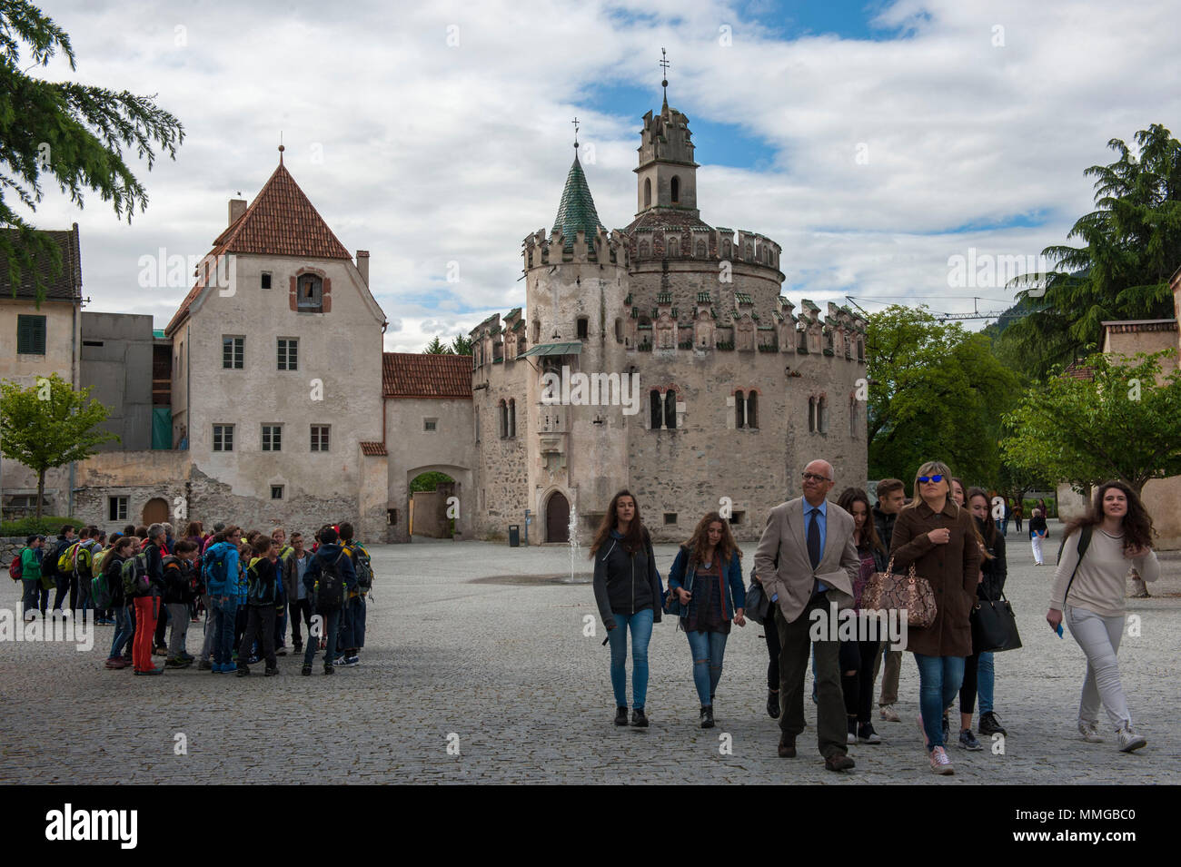 Varna, Bolzano. Tourists visit Novacella Abbey - Neustift Kloster ...