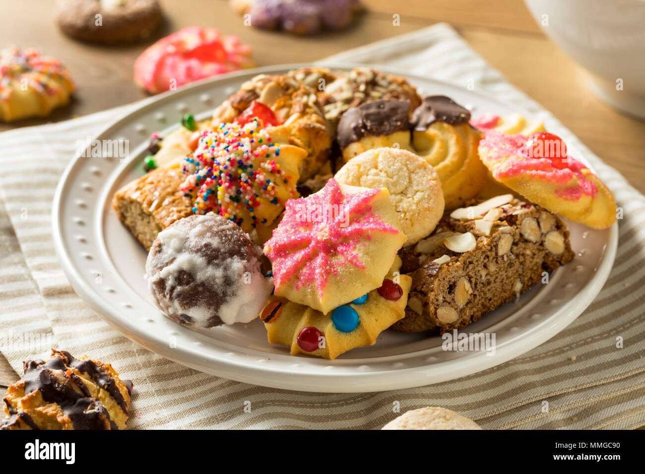 Homemade Sweet Assorted Italian Cookies Ready to Eat Stock Photo - Alamy