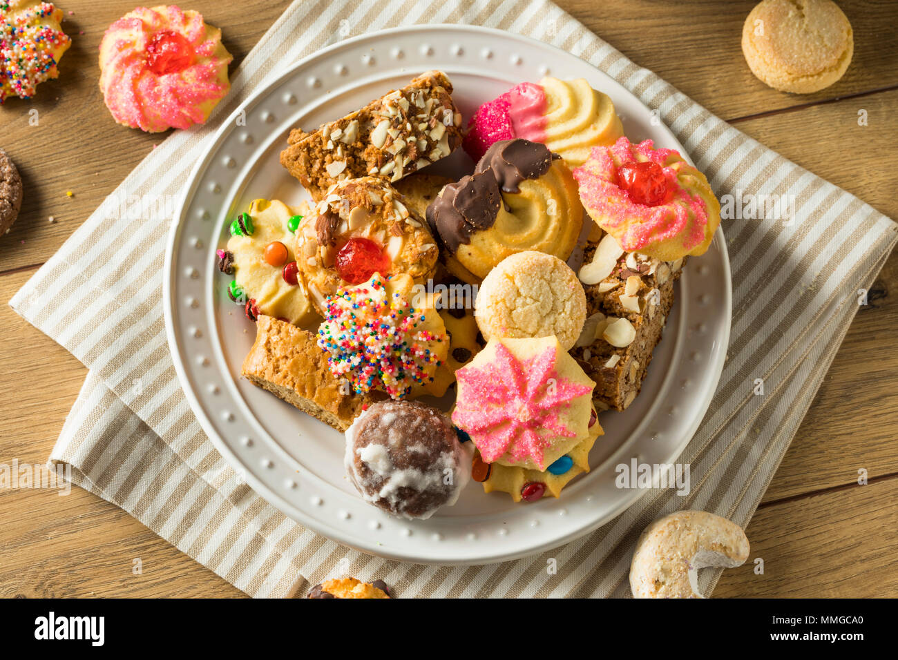 Homemade Sweet Assorted Italian Cookies Ready to Eat Stock Photo - Alamy