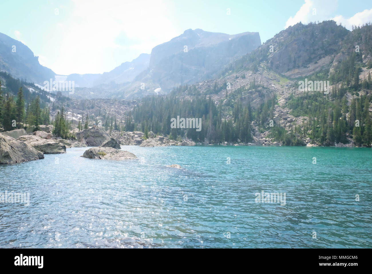 Lake Haiyaha in Rocky Mountain National Park, Colorado Stock Photo - Alamy