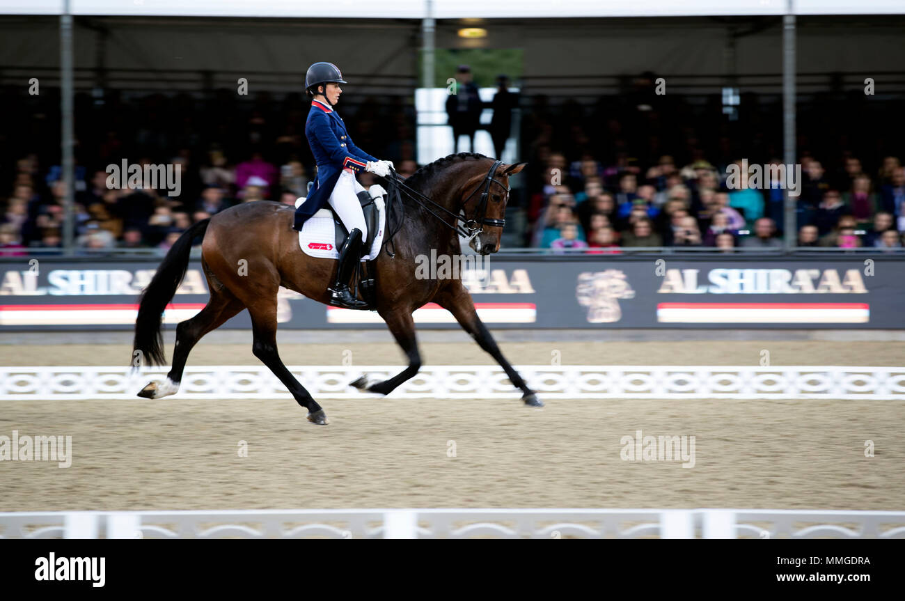 Great Britain's Charlotte Dujardin riding Mount St John Freestyle wins the DEI Al Shira'aa Grand ...