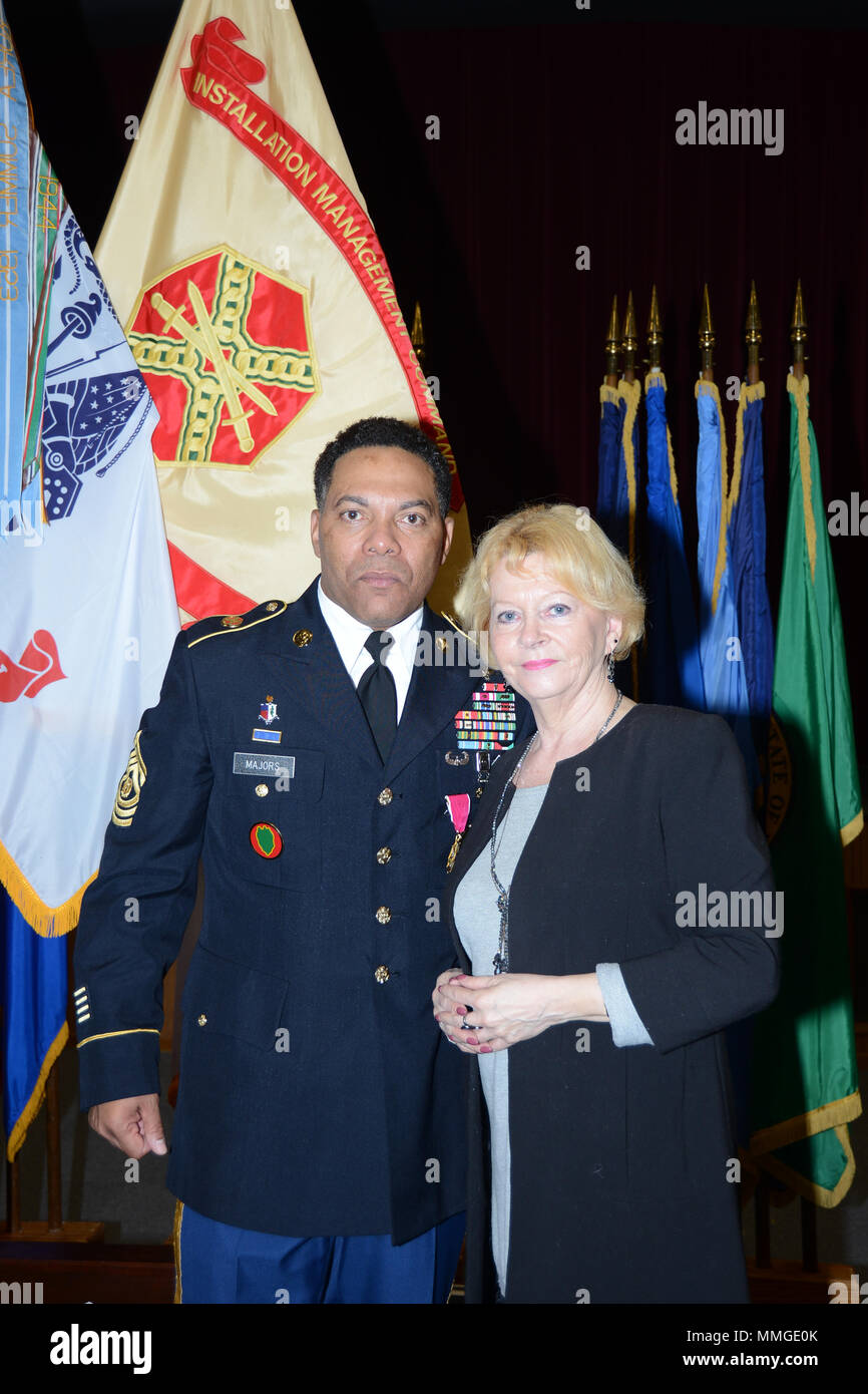 U.S. Army Command Sgt. Maj. William Majors and Arlette Durieux, Belgian ...