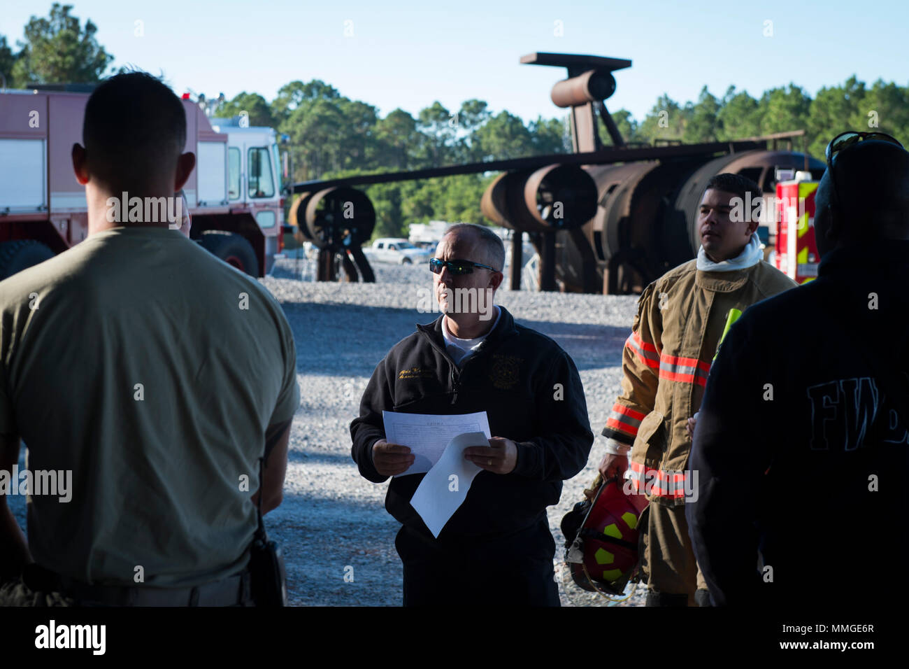 Firefighters with the 1st Special Operations Civil Engineer Squadron ...