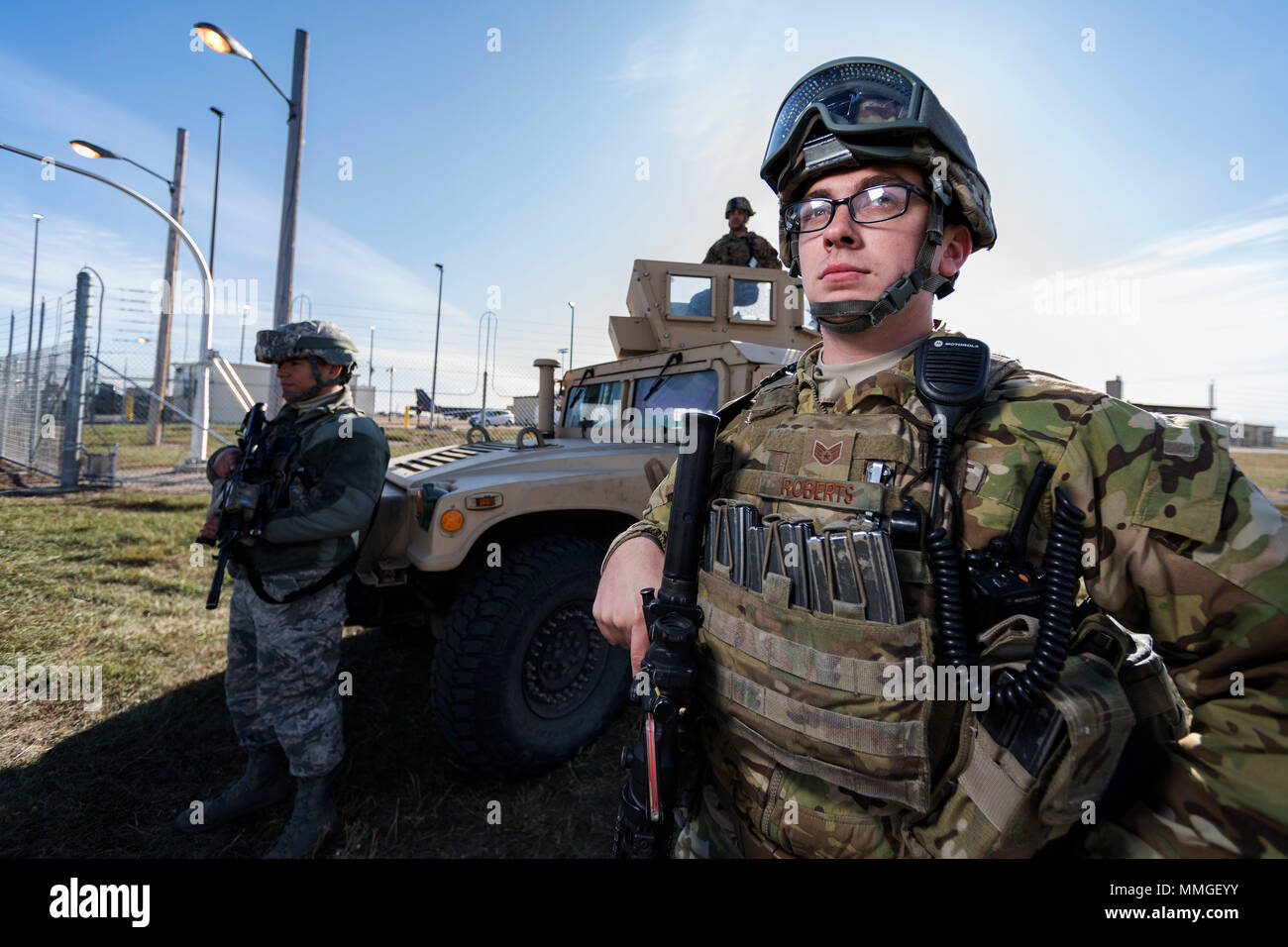From right, Staff Sgt. Matthew Roberts, Airman 1st Class Cyle Mack, 5th ...