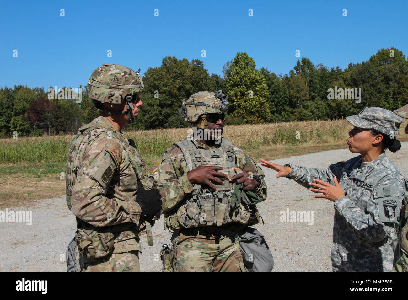 (Left to right) Capt. Joshua Joseph, company commander of Headquarters ...