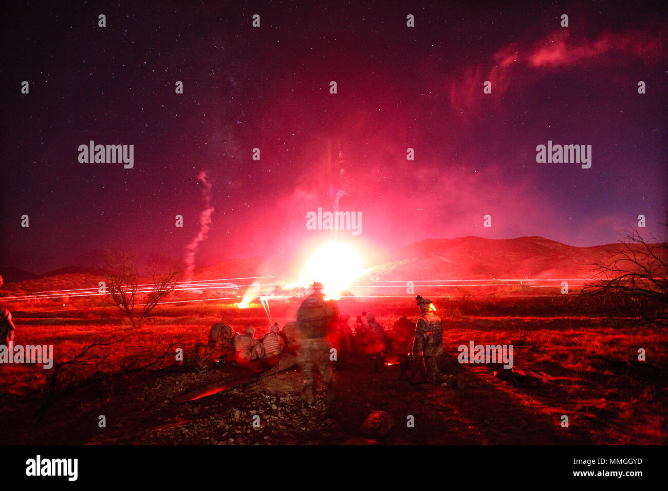 Alpha Company, 40th Expeditionary Signal Battalion conducts a live fire ...