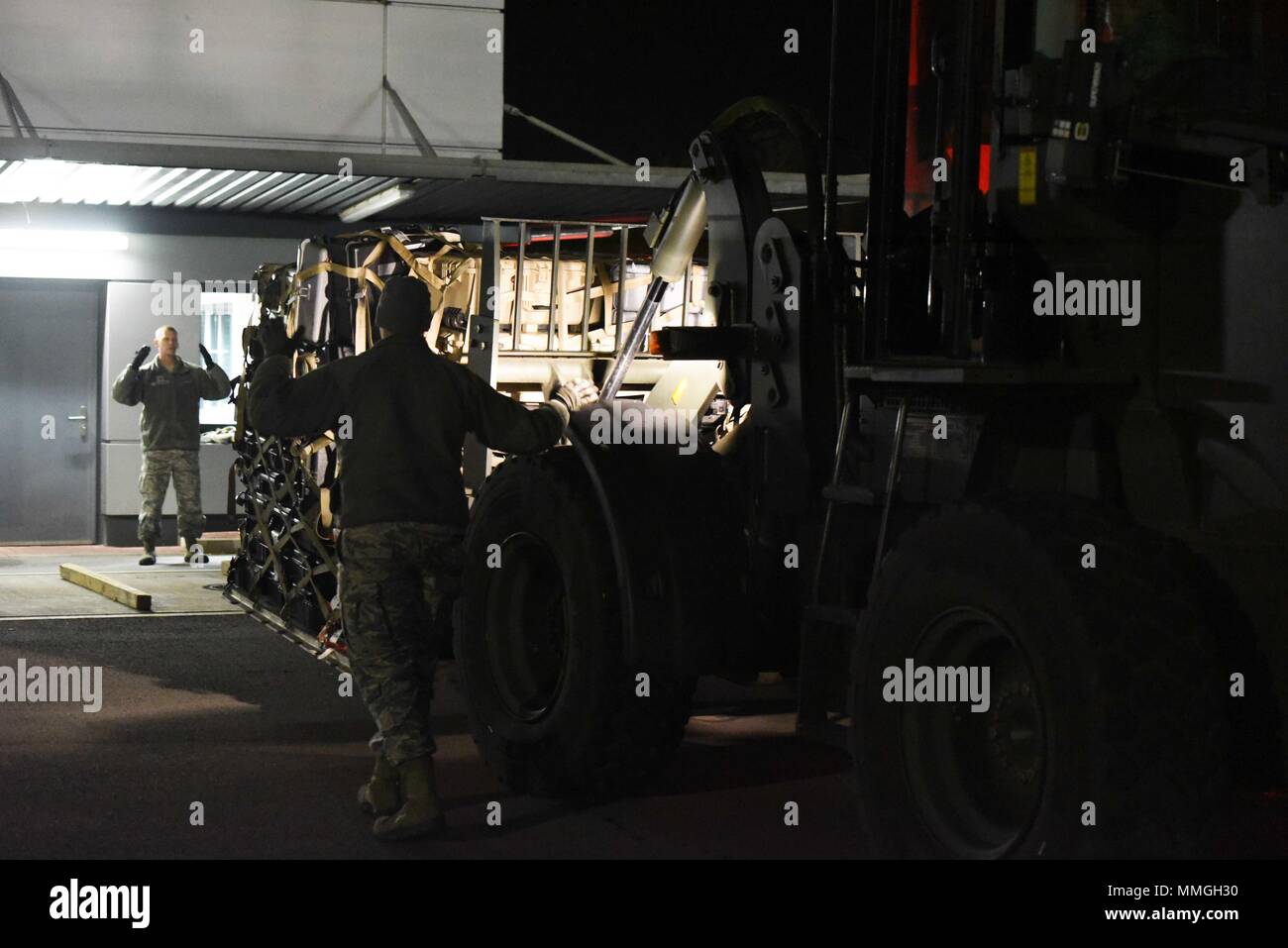 86th Logistics Readiness Squadron Airmen load and place pallets ready ...