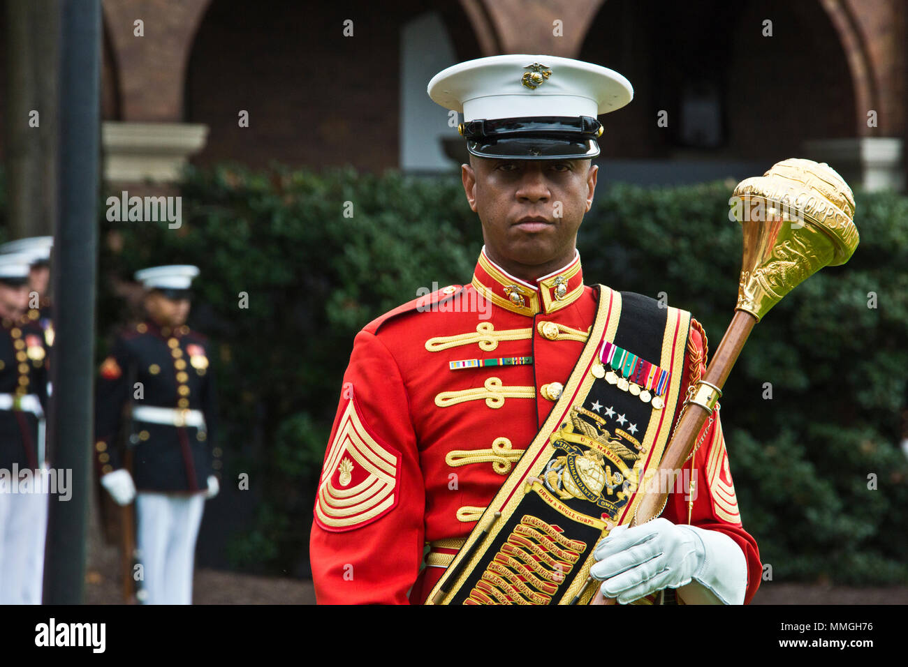 Master Gunnery Sgt. Kevin Buckles, drum major, “The Commandant’s Own” U ...