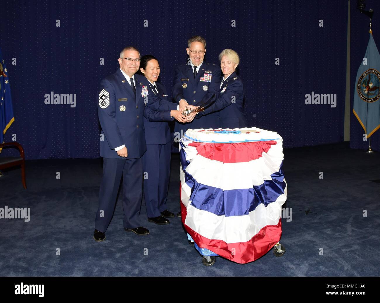 Cutting the Air Force birthday cake, from left: Chief Master Sgt ...