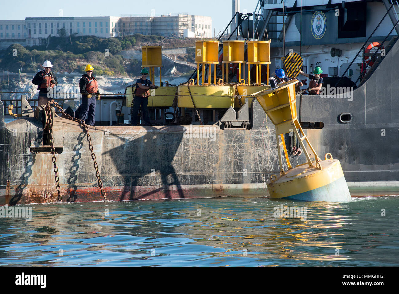 Crewmembers of the Coast Guard Cutter George Cobb, a 175-foot coastal ...