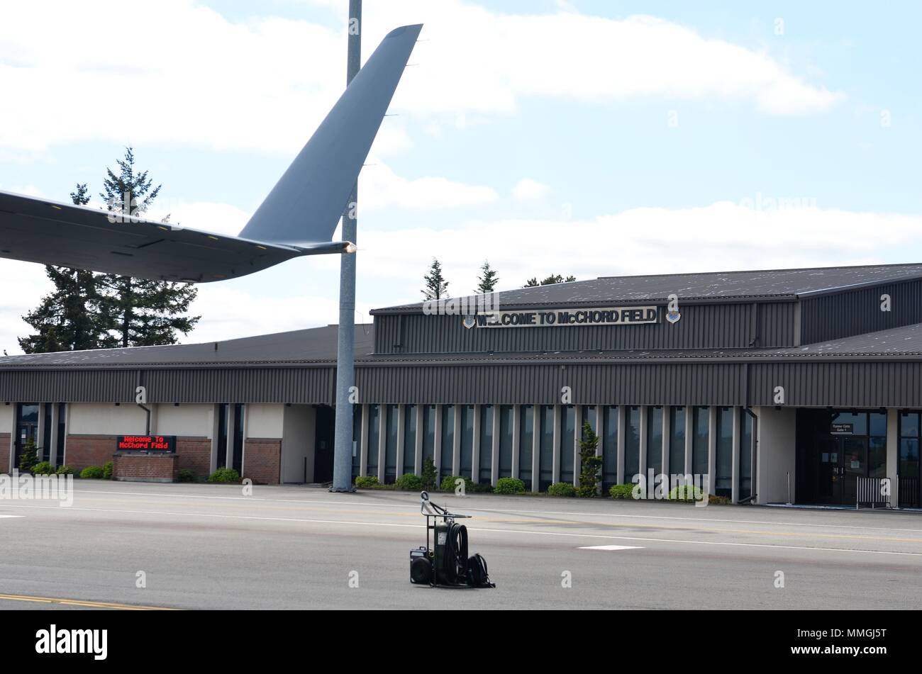 "Welcome to McChord Field" reads the sign at the Passenger Terminal at ...