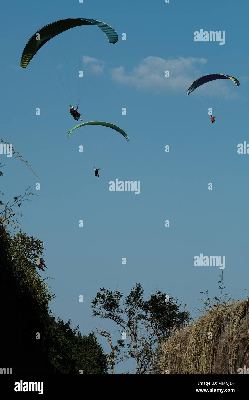 Paragliding activity on Gunung Payung Beach, Bali Stock Photo - Alamy