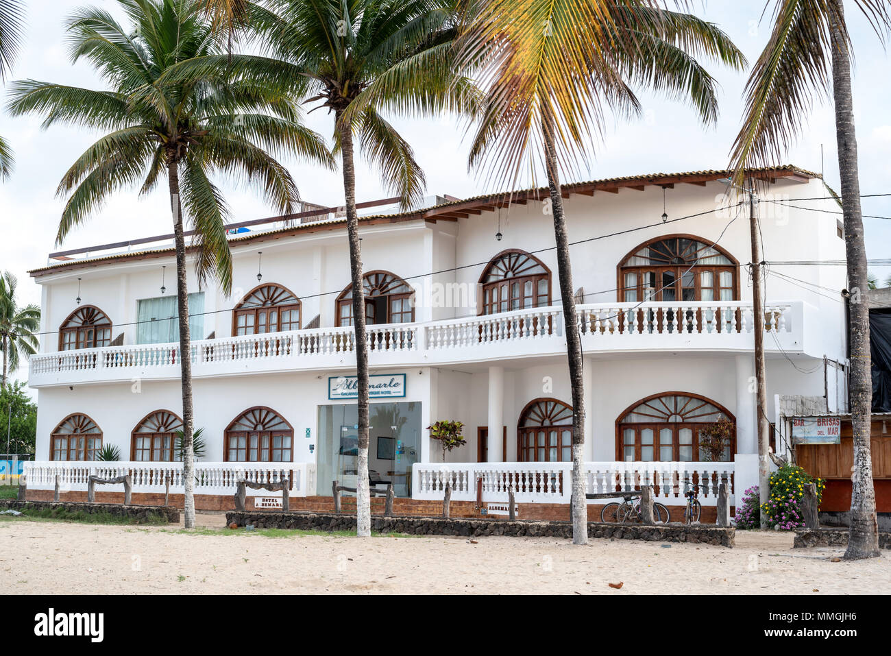 The Hotel Albemarle on the beach of Puerto Villamil, Galapagos, Ecaudor ...
