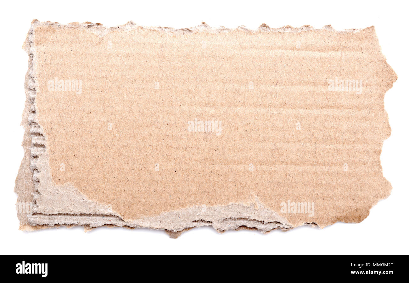 Piece of cardboard isolated on white background Stock Photo - Alamy