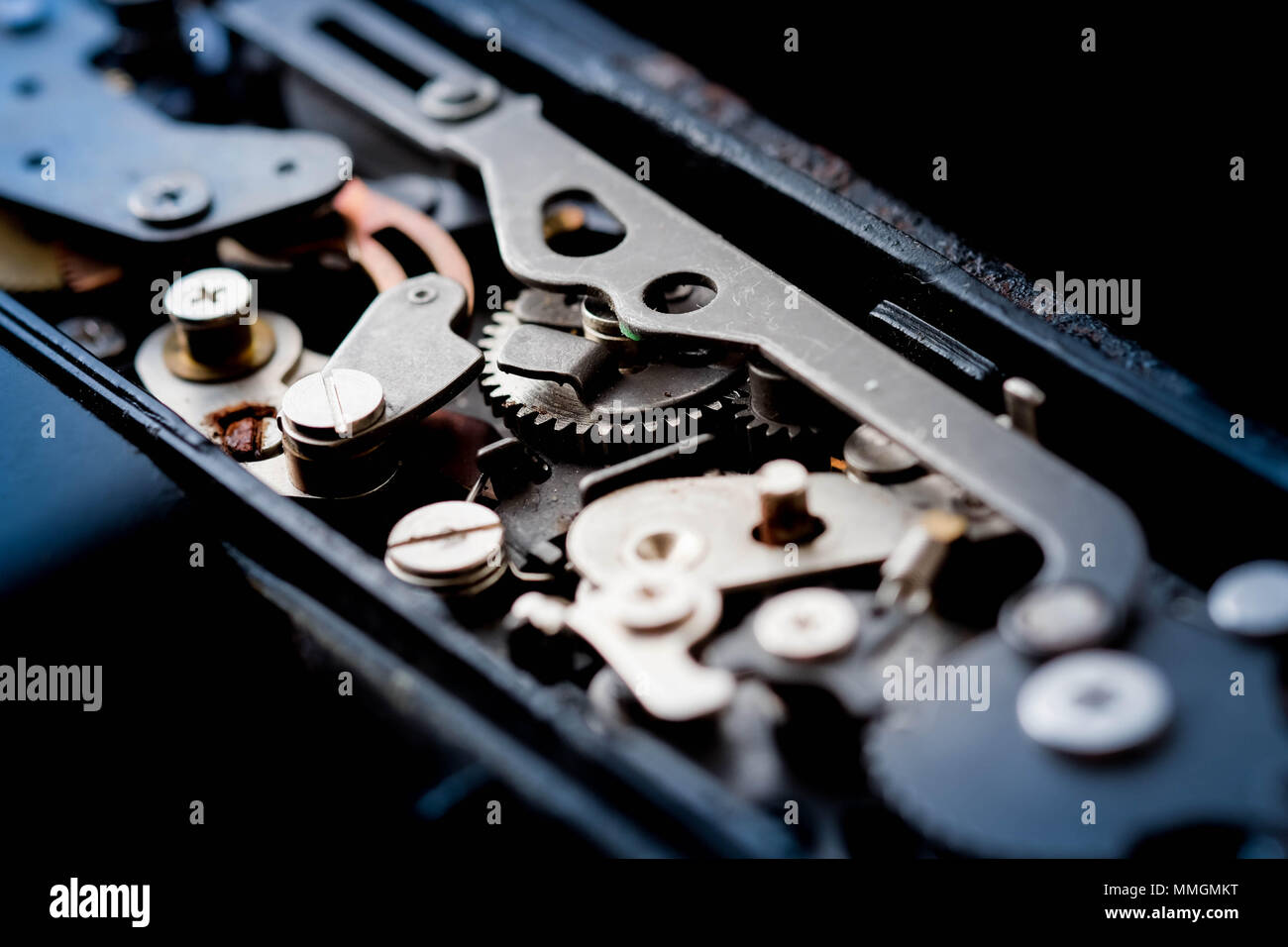 grunge retro vintage background. gears from old mechanism Stock Photo ...