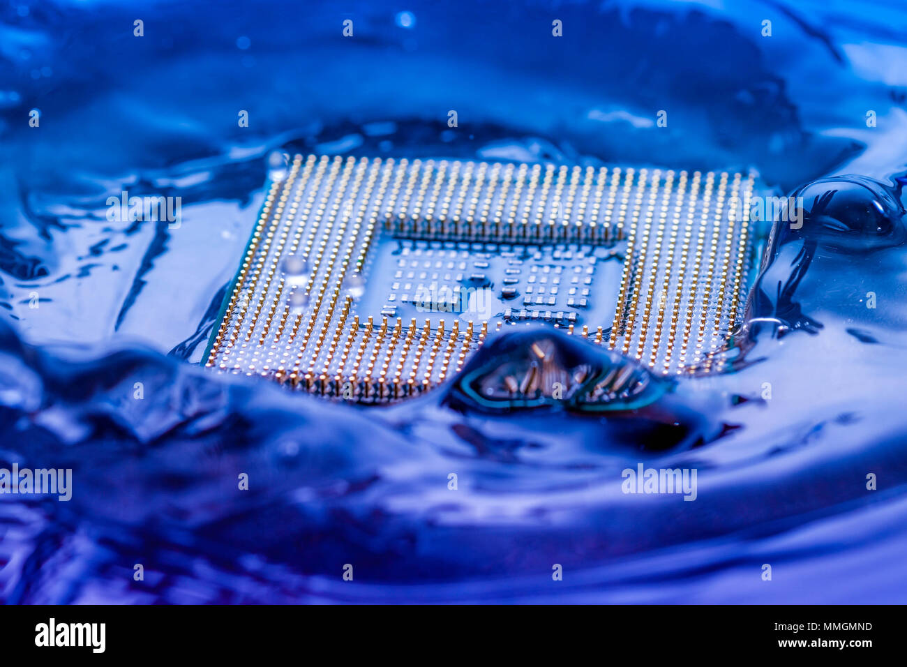 technology cyber electronic concept. cpu ram computer Fall into the ...