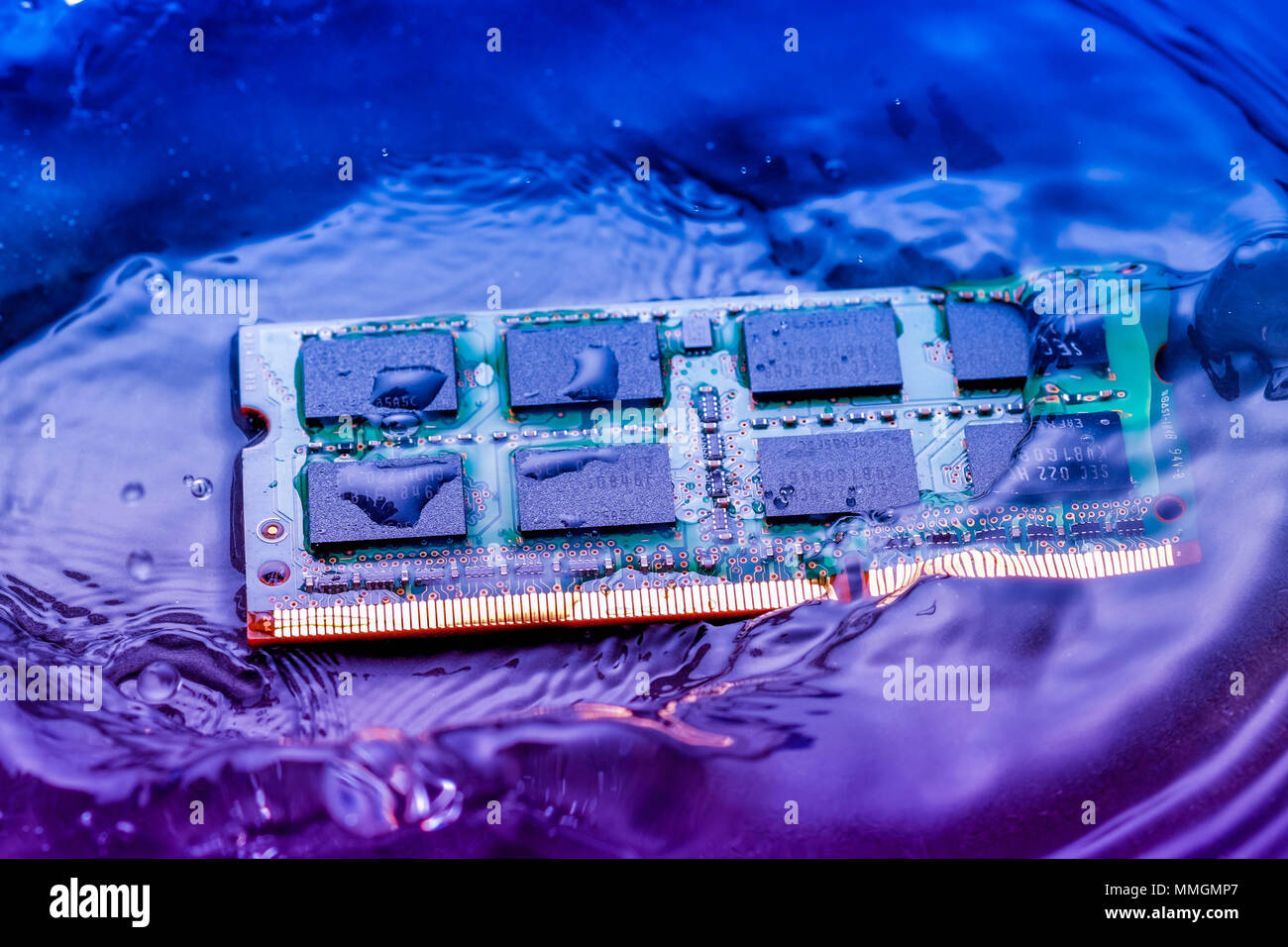 technology cyber electronic concept. cpu ram computer Fall into the ...