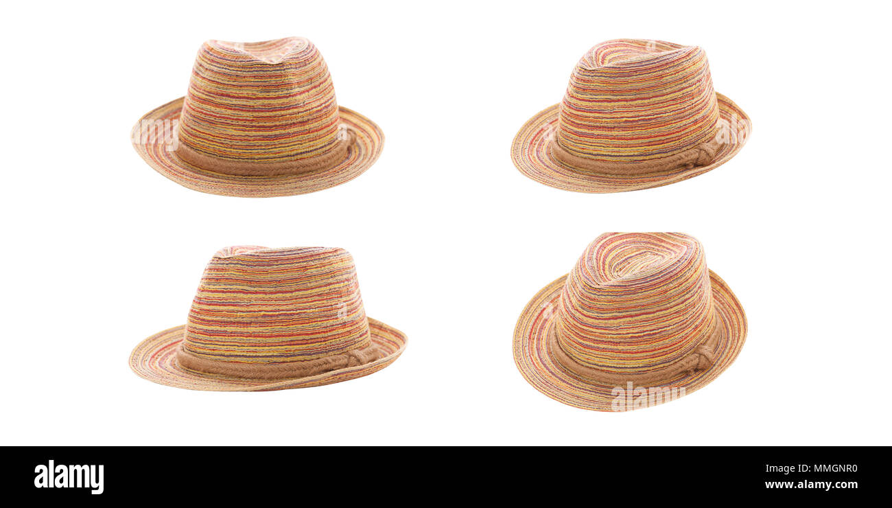 Pretty straw hat isolated on white background, Brown straw hat isolated ...