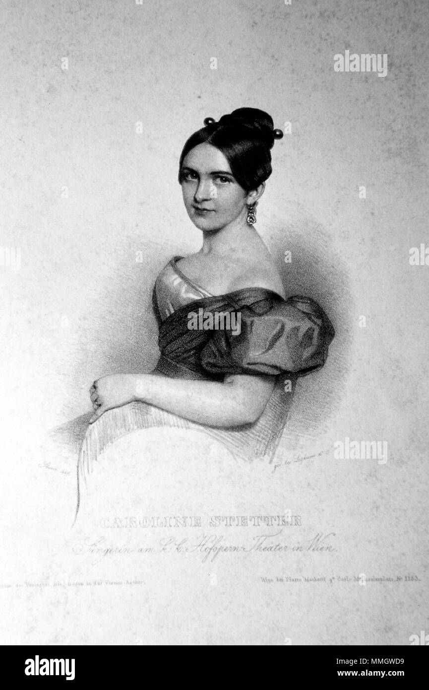 . Deutsch: Caroline Stetter (1813-1841), Opernsängerin. Lithographie ...