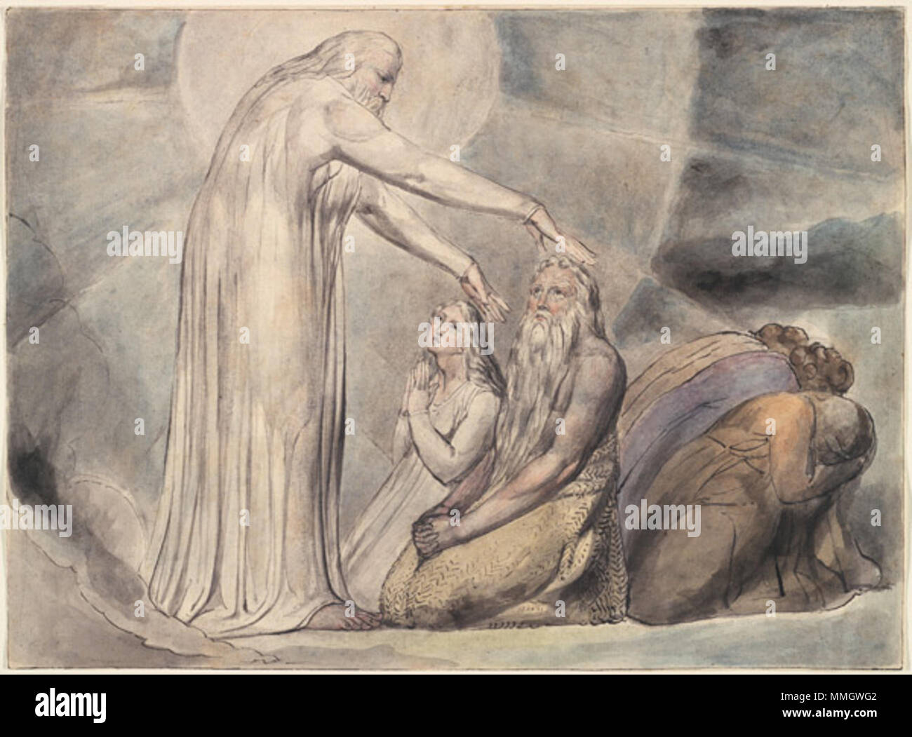 English: Job's Evil Dreams (illustration) . 1821. Blake Book of Job ...