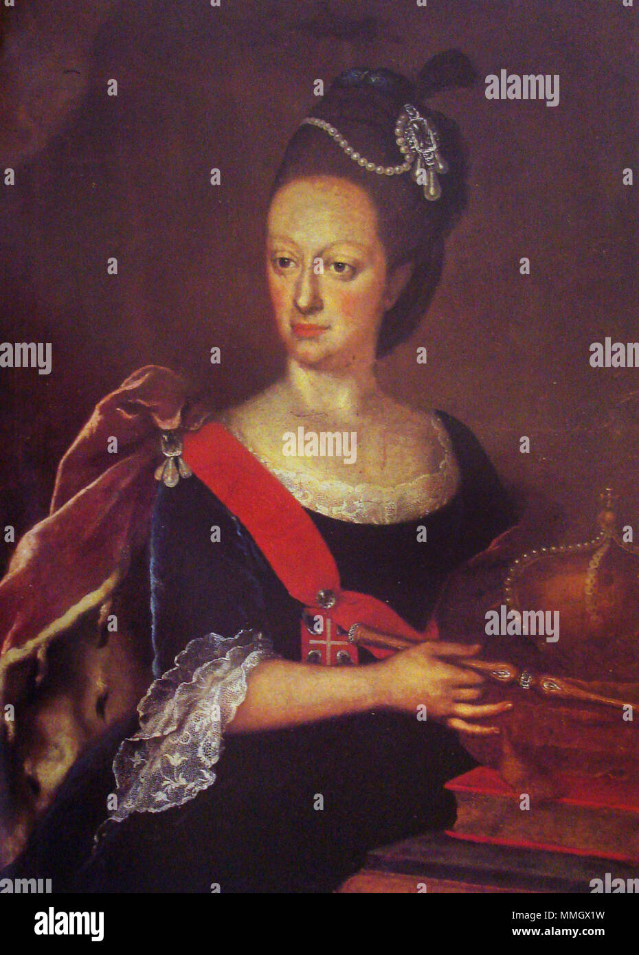 Anônimo - Retrato de Dona Maria I - século XVIII Stock Photo - Alamy