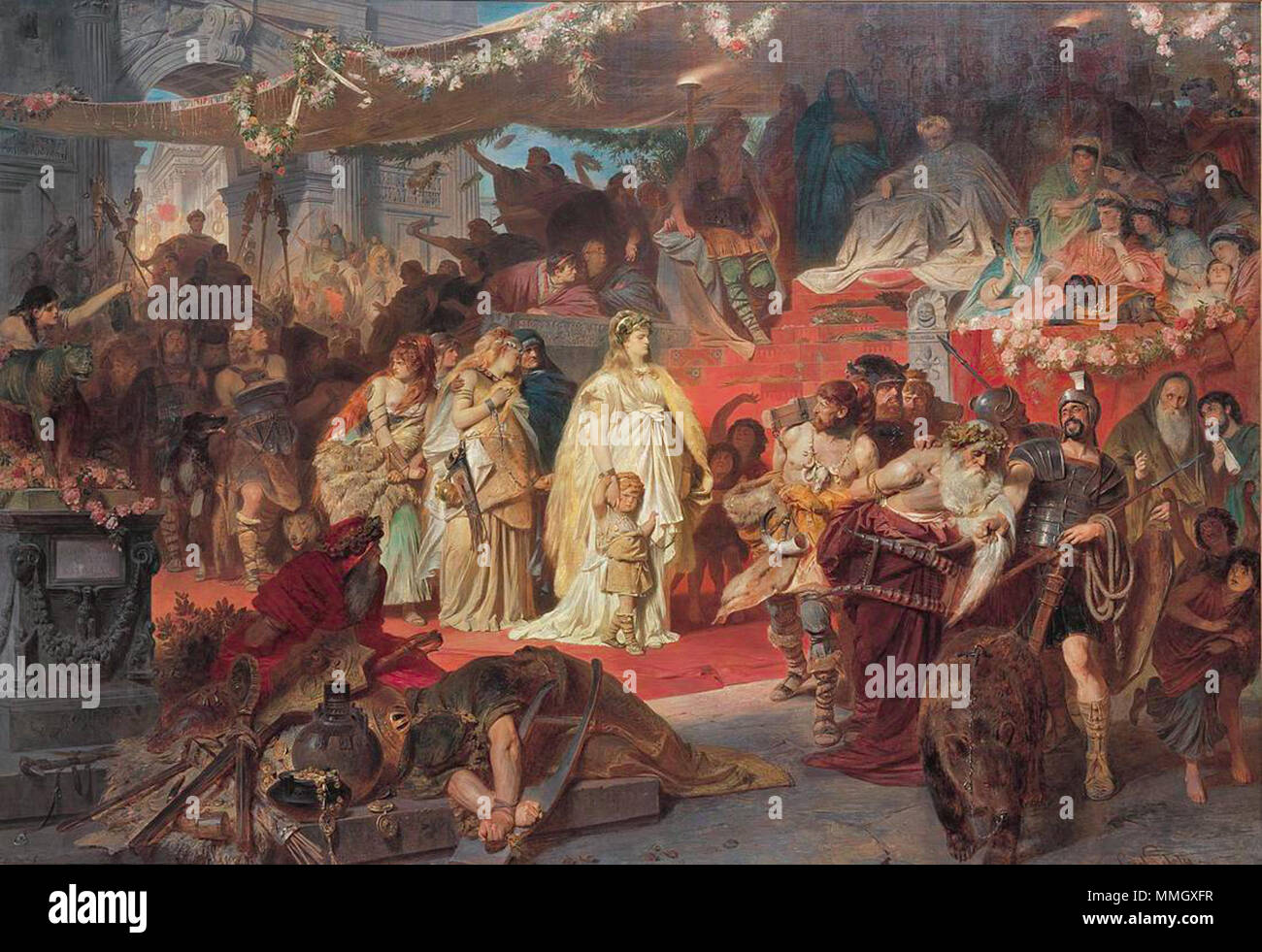 Thusnelda and the triumphal procession of germanicus hi-res stock ...